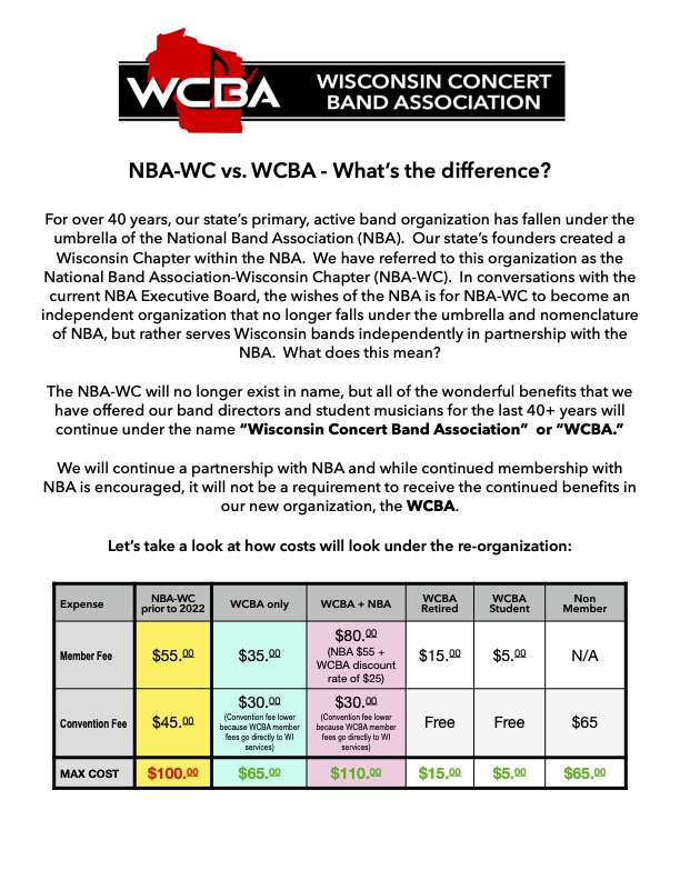 Join WCBA | Wisconsin Concert Band Association